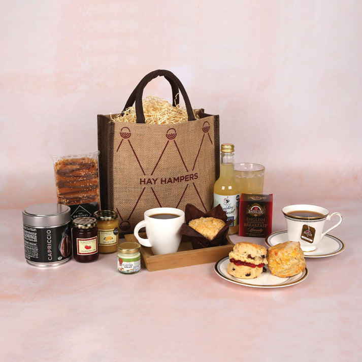 Breakfast Hamper in a Jute Bag – Hay Hampers