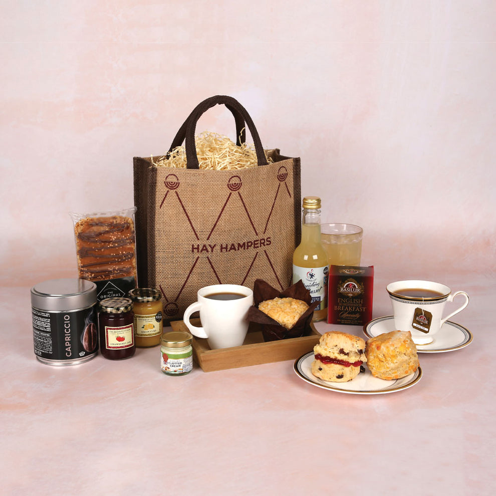 Breakfast Hamper in a Jute Bag – Hay Hampers