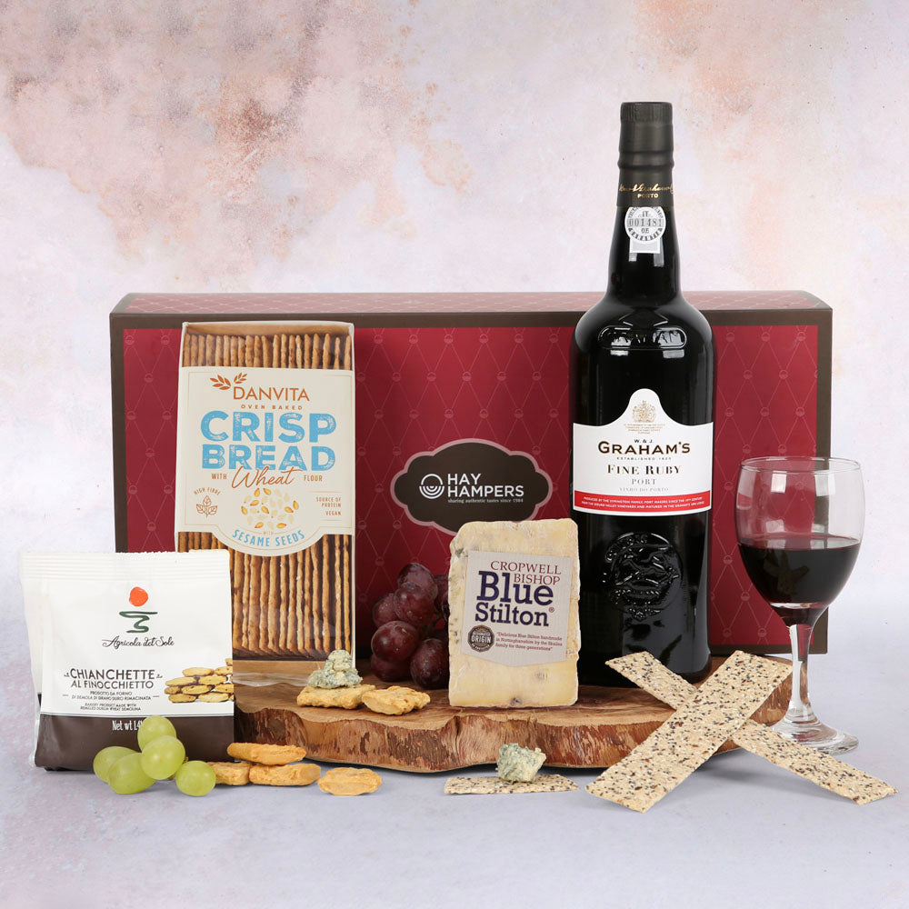 Port, Stilton & Crackers Gift Hamper – Hay Hampers