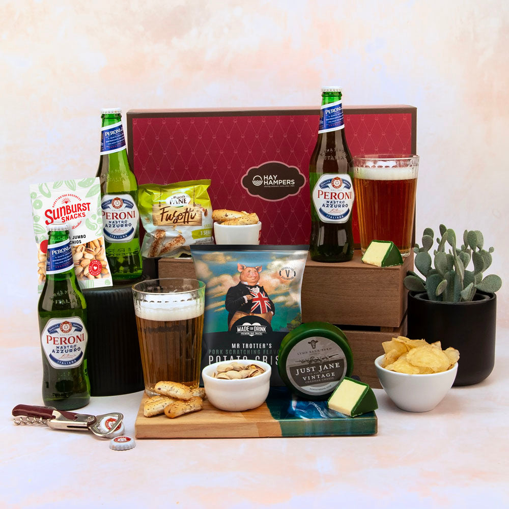 Peroni Lager & Cheese Gift Hamper – Hay Hampers